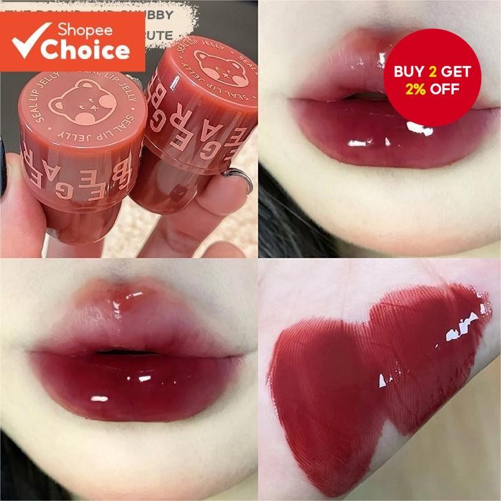 Gege bear Jelly Lip Glaze Long-lasting Makeup Waterproof Gloss Lipstick ...