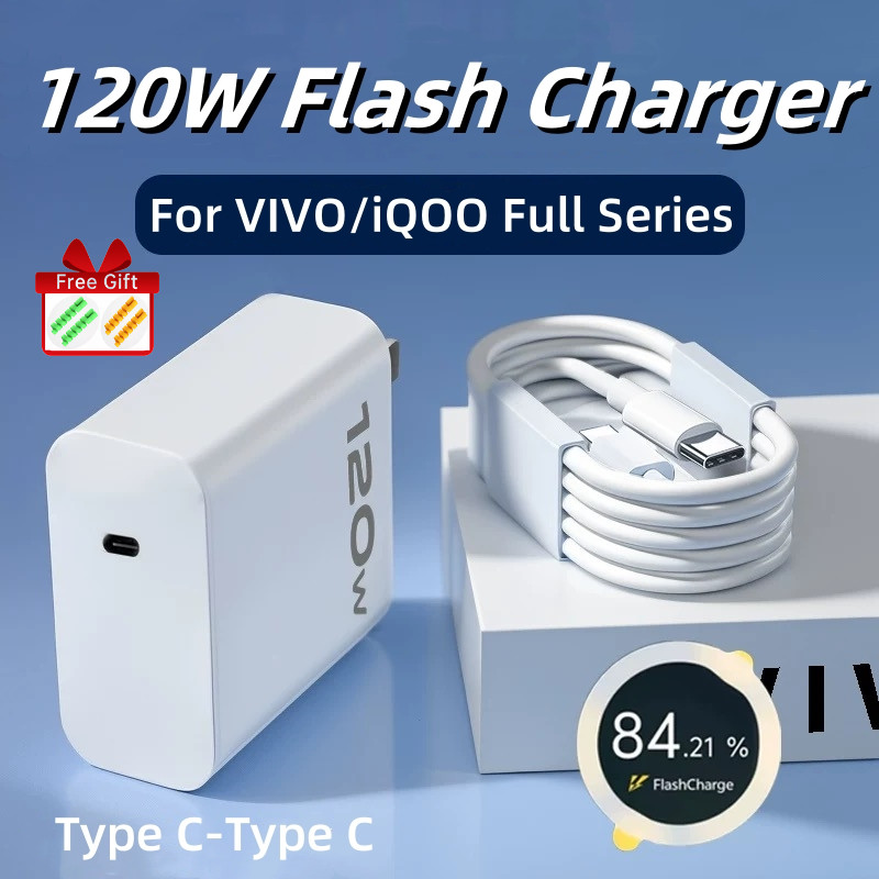VIVO/iQOO 120W Super Fast Charging Adapter Type-C Charging Data Cable ...