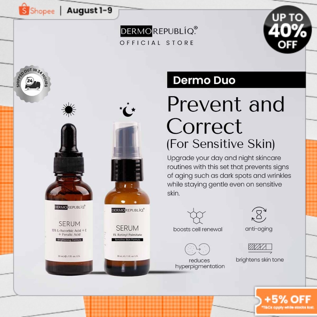 Dermorepubliq Vitamin C (L-Ascorbic) & 1% Retinyl Palmitate Serum ...
