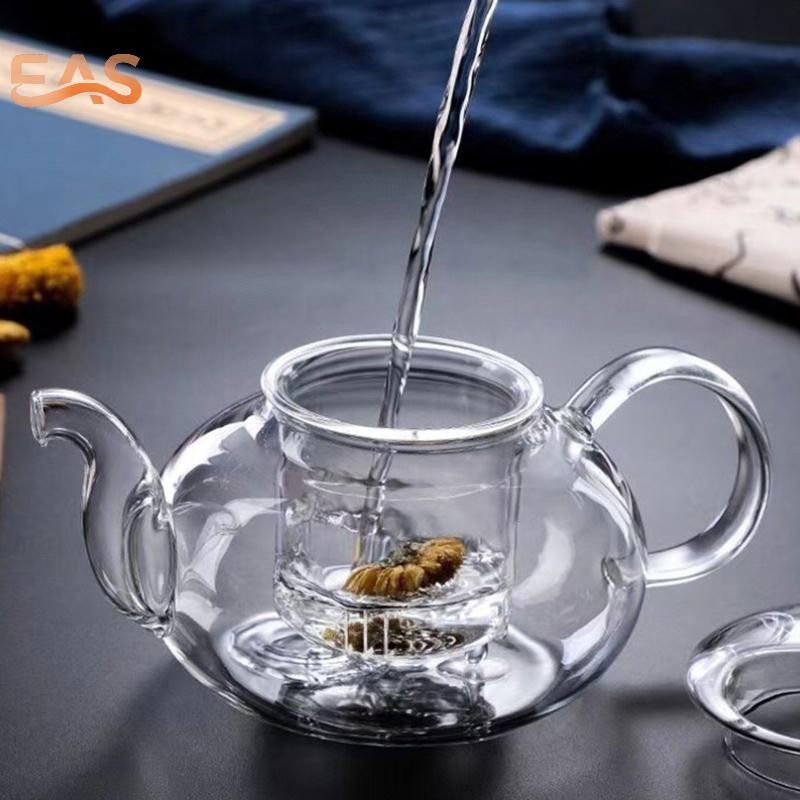 [EAS]Heat Resistant Glass Tea Pot,Glass Teapot With Infuser Tea Leaf ...