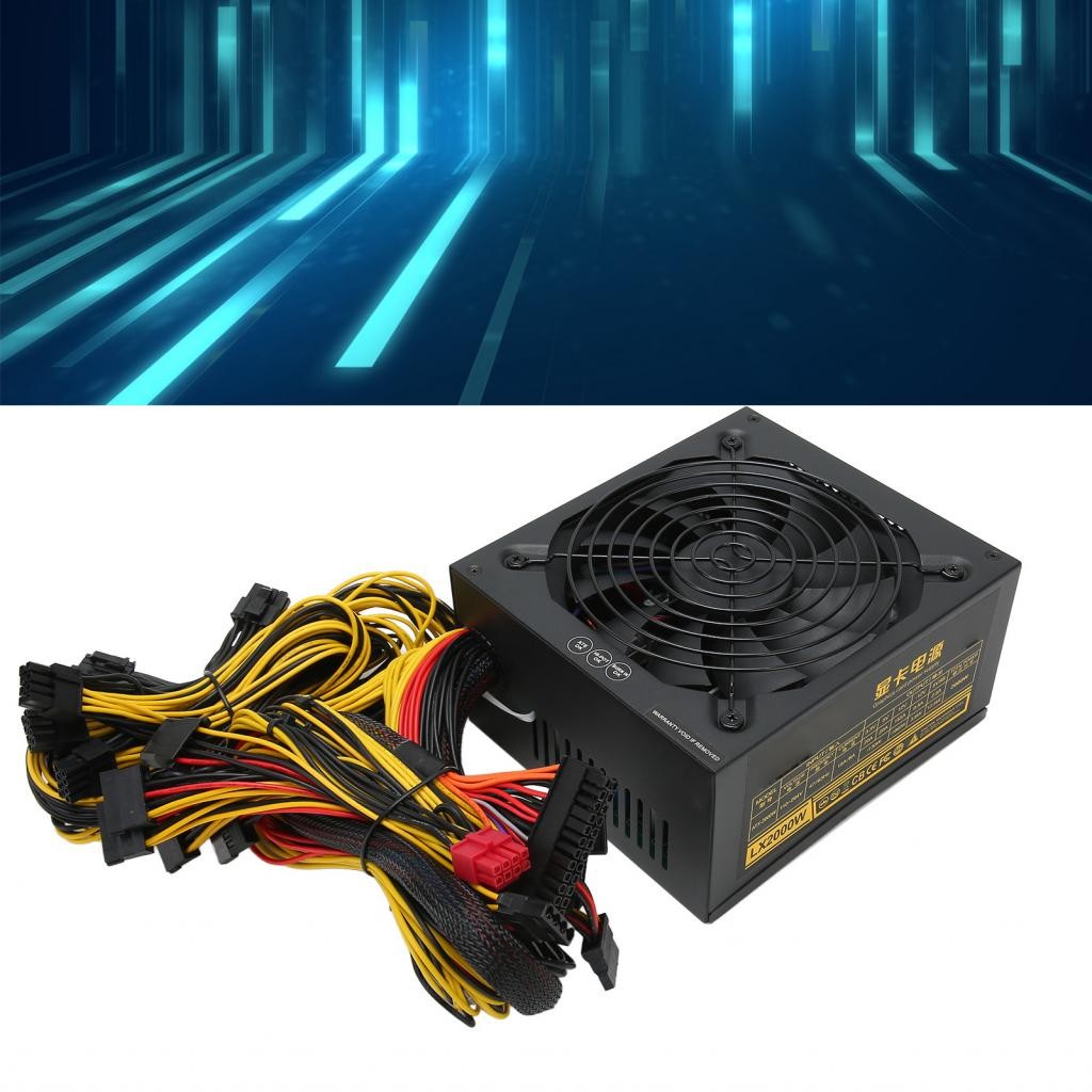 Newlanrode Mining Power Supply Support Graphics Card 2000W PC Multiple Protection with Fan for ...