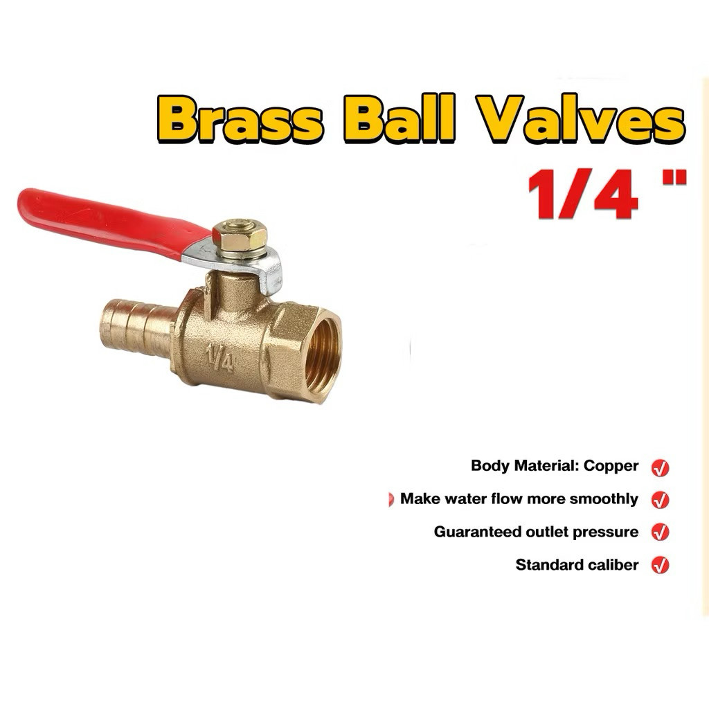 Brass Ball Valve 1/4" / Air Ball Valve 1/4" / Compressor Ball Valve ...