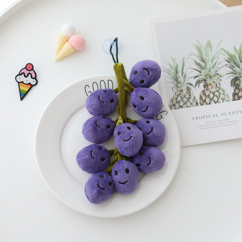 A String of Grape Plush Doll Pendants Simulation Red Lifting Green ...
