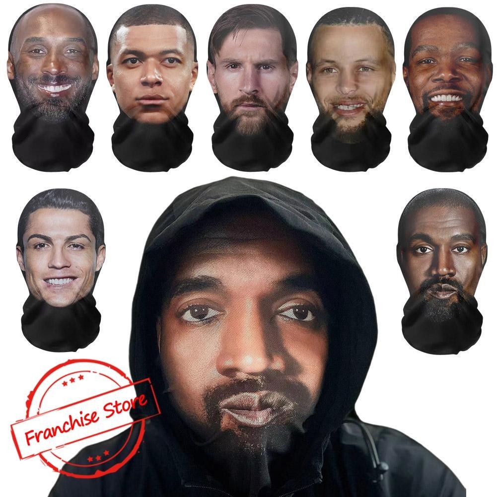 3d Printed Seamless Kanye Face Mask Celebrity Face Riding Cosplay Face ...