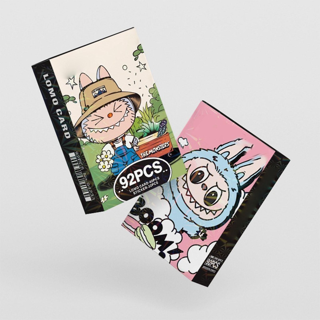 POP MART Labubu Cartoon Character Postcard 92PCS Double-Sided Unique ...