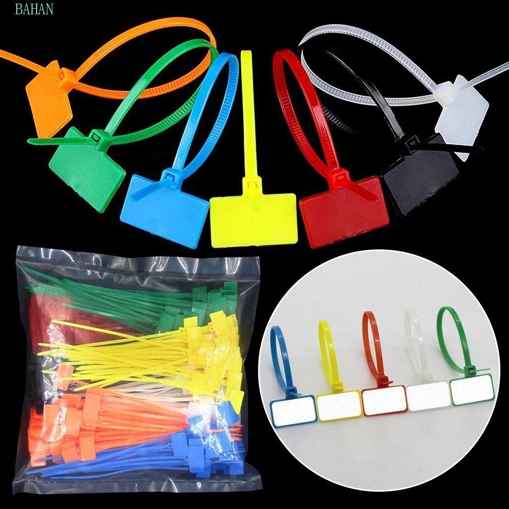 BAHAN 100pcs Cable Ties Strapping Tape Tag Labels Markers Mesh Wire ...