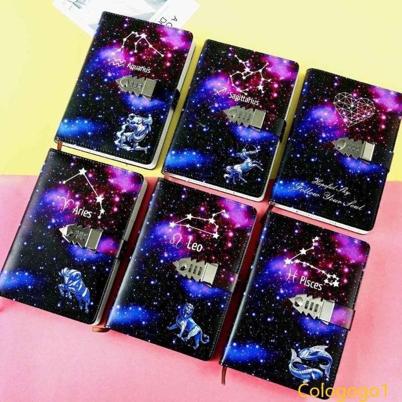 COLO A5 Starry Lock Digital Password Notebook Locking Diary Combination ...