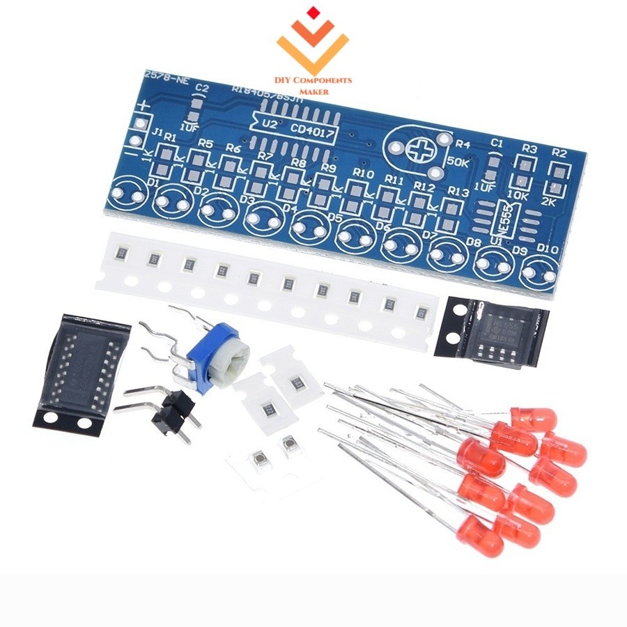 NE555+CD4017 Water Flowing Light LED Module Running Flow Light DIY ...