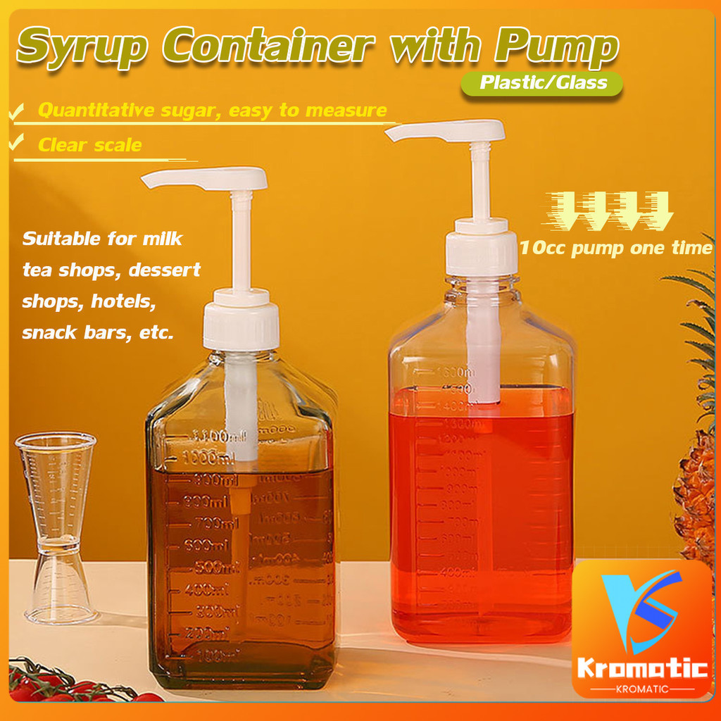 Kc Plastic Glass Syrup Container with Pump (10cc) - For Sugar Syrup ...