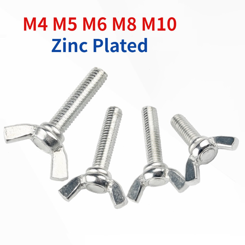 Wing Bolts Butterfly Screw Zinc Plated Carbon Steel M4 M5 M6 M8 M10 ...