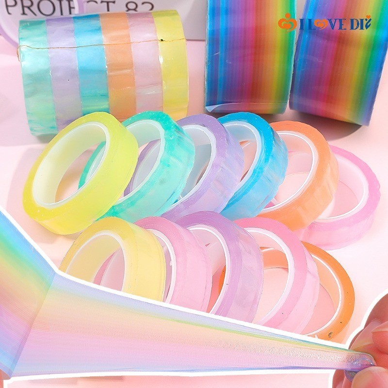 6 Rolls Relaxing Sticky Ball Tape - Colorful Adhesive Tapes Stress Toys ...