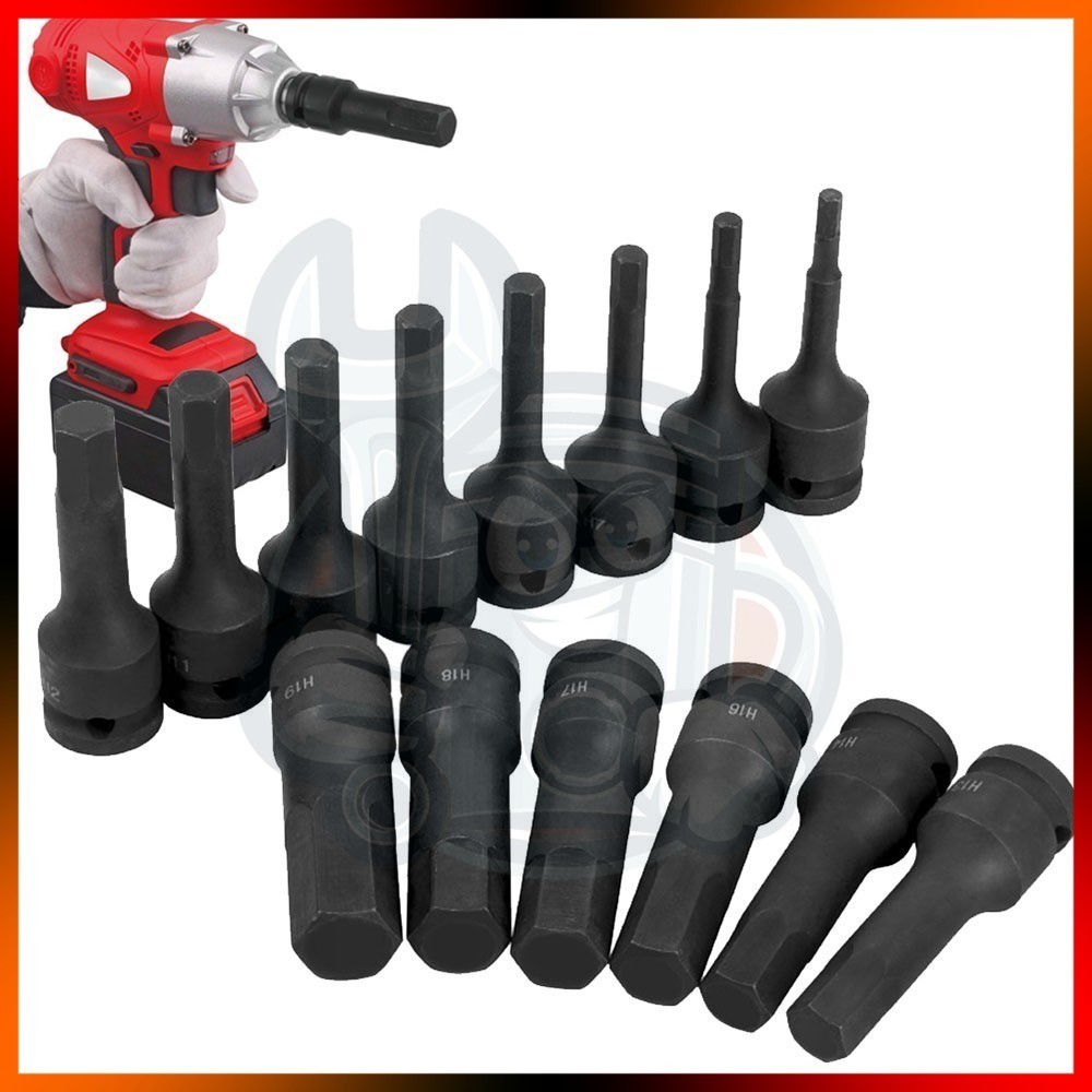 CR-MO 1/2" Driver Hex Impact Socket Bit Length Allen Key Elenkey ...