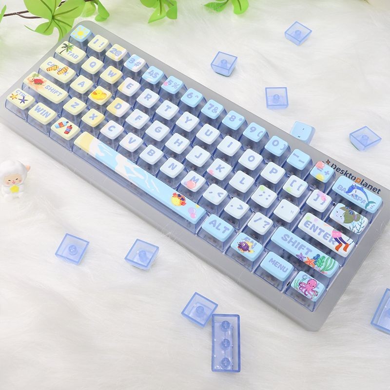 Ocean Theme Keycaps 125 Keys Sax Profile Pbt Dye-sub Pudding Keycaps ...