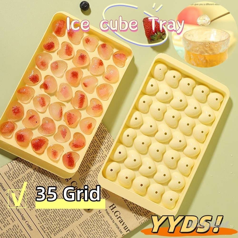 35 Grid Ice Cube Tray Round Ball Ice Grid With Cover Household Frozen ...