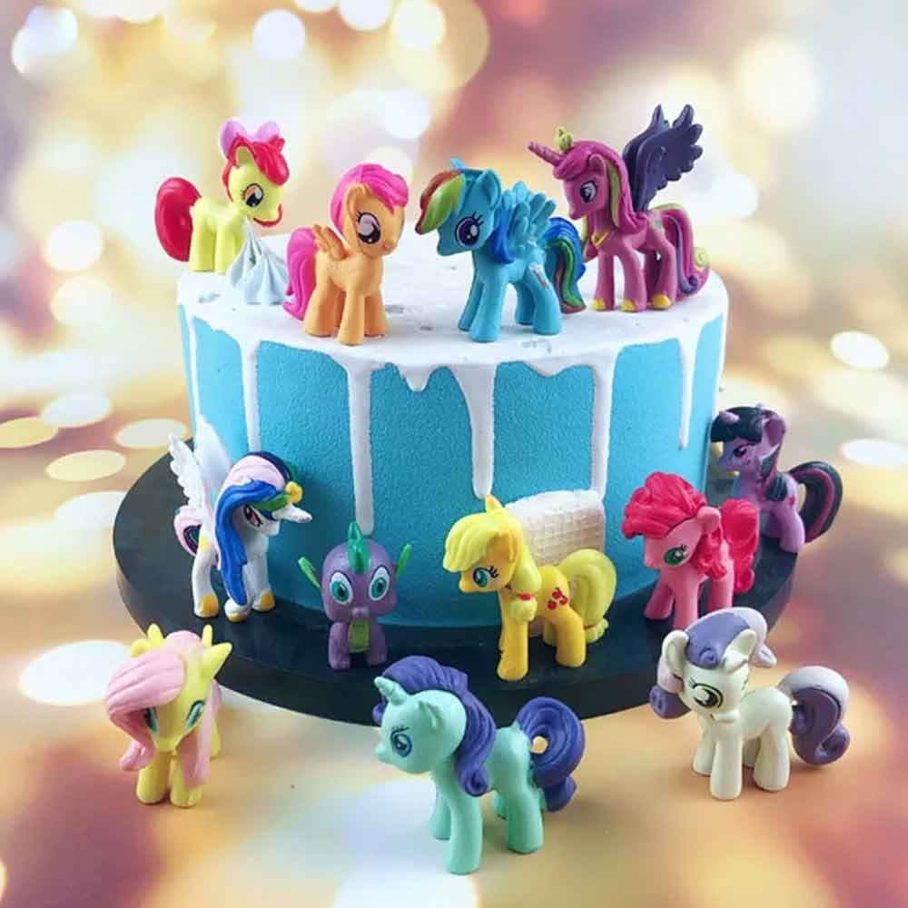 12PCS My Little Pony Figures Toys Mini Unicorn Fluttershy Rainbow Dash ...