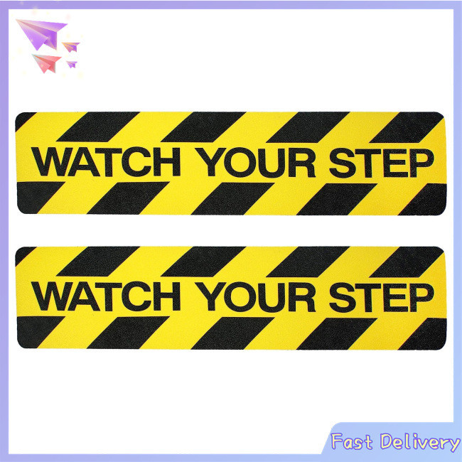 Flash sale! 6pcs Watch Your Step Floor Decals Stickers Non-slip Warning ...