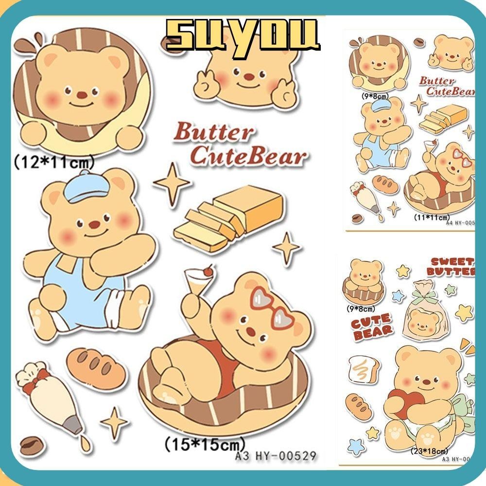 SUYO Butter Bear Stickers, PVC Butter Bear Electric Vehicles Stickers ...