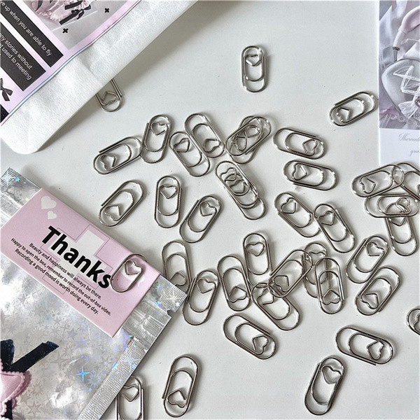 Steve 20pcs Mini Heart Paper Clips Photo Cards Packing Materials Photo ...