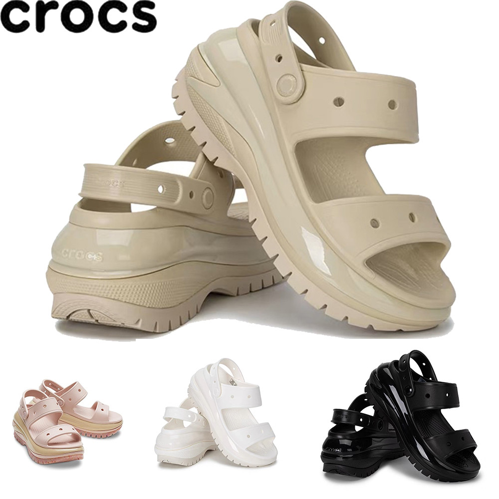 Crocs Classic Mega Crush Slide Wedges Women Wedge Clog Classics Rubber ...