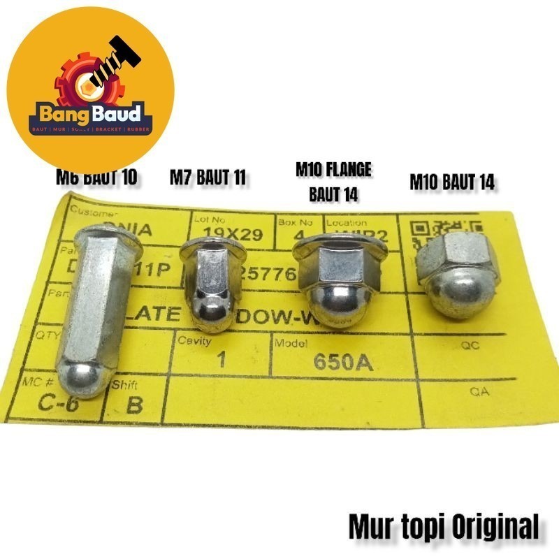 Topi NUTS M6 M7 M10 NUTS CLOSED SHOKBLEKR NUT BLOCK NUTS BOLT NUTS 10 ...