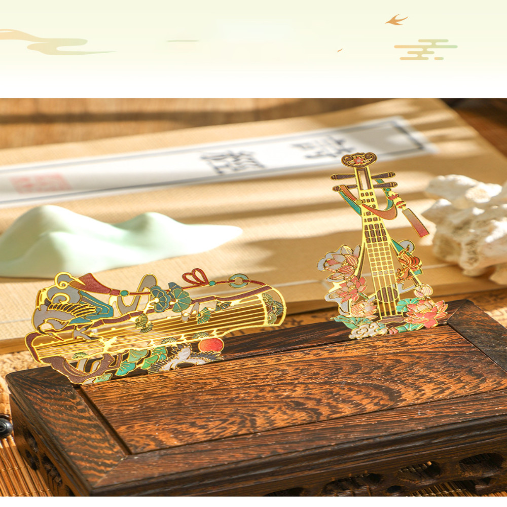Musical Instrument Bookmark Gold Metal Bookmarks Exquisite Cute ...