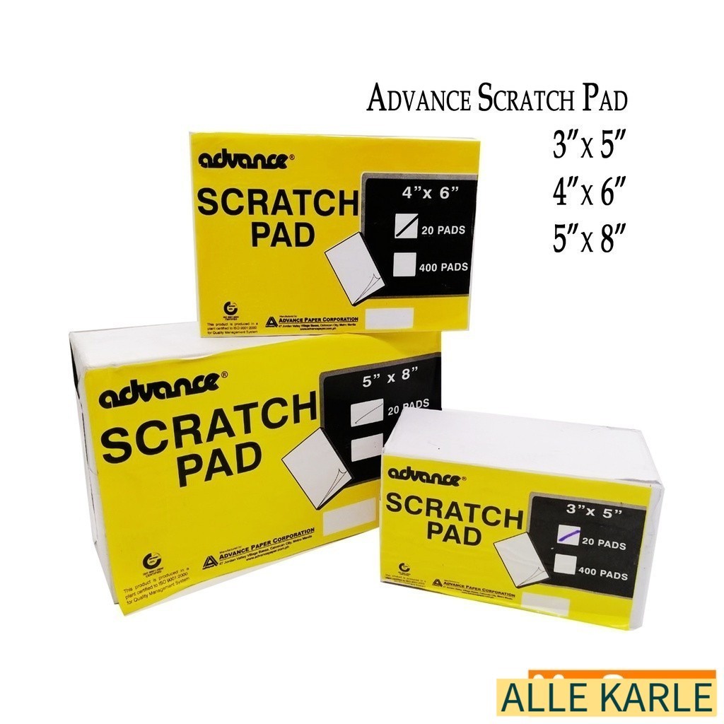 Advance Scratch Pad 20 Pads | Alle Karle | Shopee Philippines