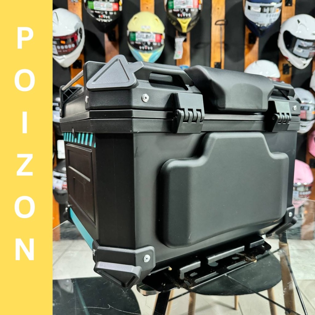 poizon dual lock plastic abs motorcycle top box 45 liters | Shopee ...