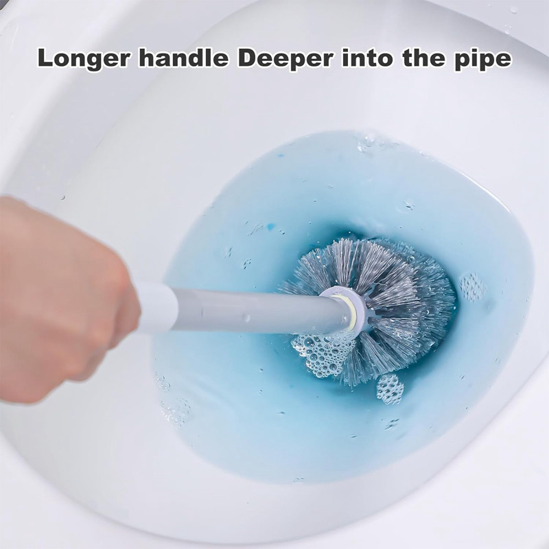 HLW Punch-FreeLong Handle Toilet Clean Brush with Drain Base Wall ...