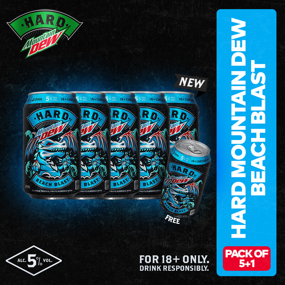 Hard Mountain Dew Beach Blast 330ml - Buy 5, Get 1 FREE | Shopee ...