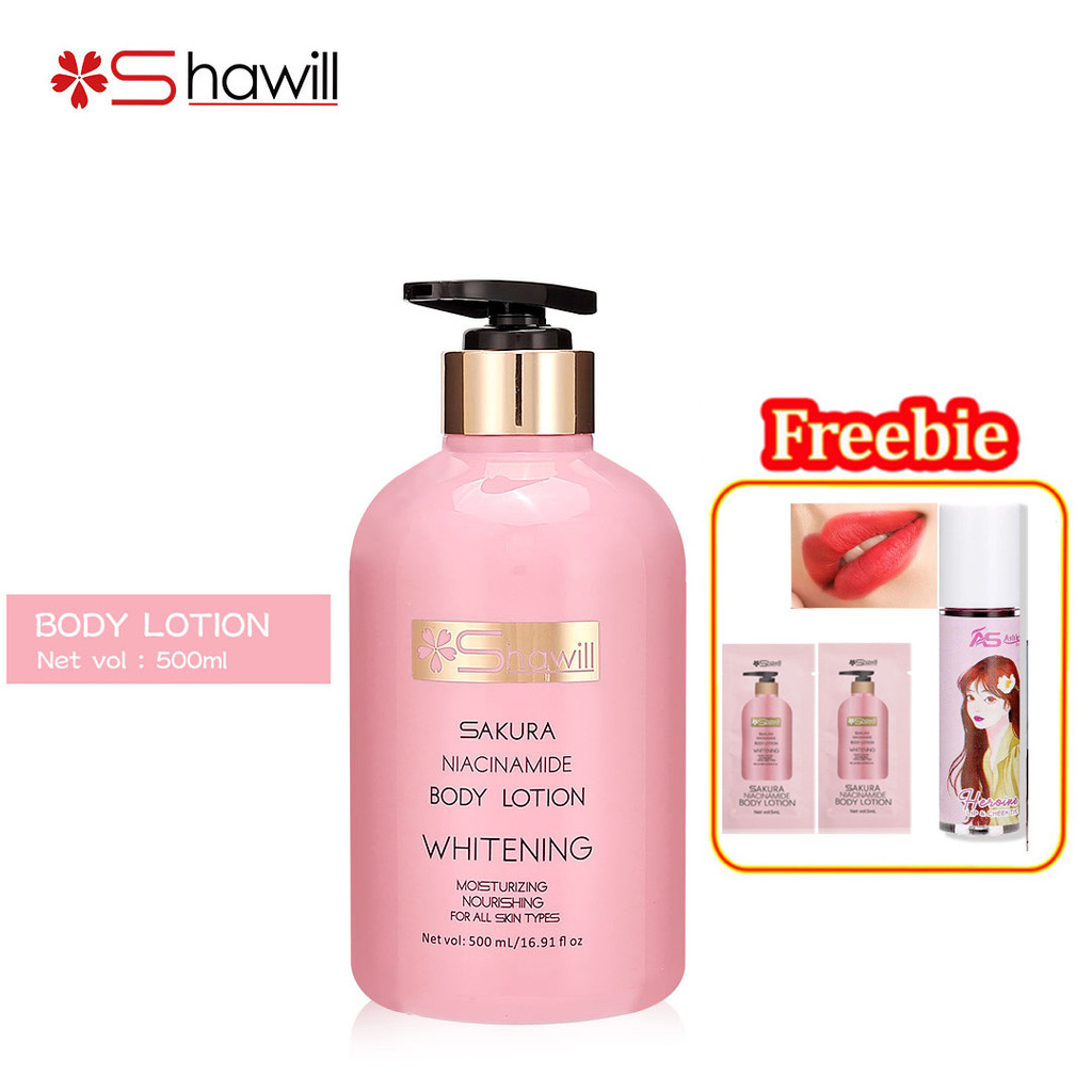 Shawill Sakura Niacinamide Body Lotion 500ml Whitening Moisturizing Nourish Dry Skin Elbow ...