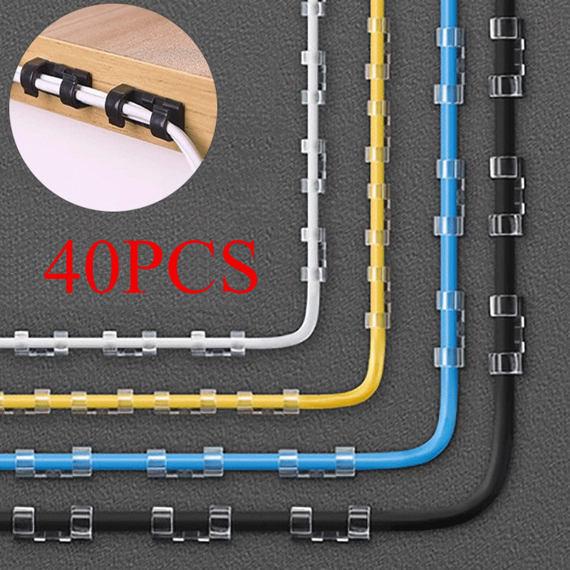 40pcs Cable Management Clamp Cable Management Desktop Wire Manager ...