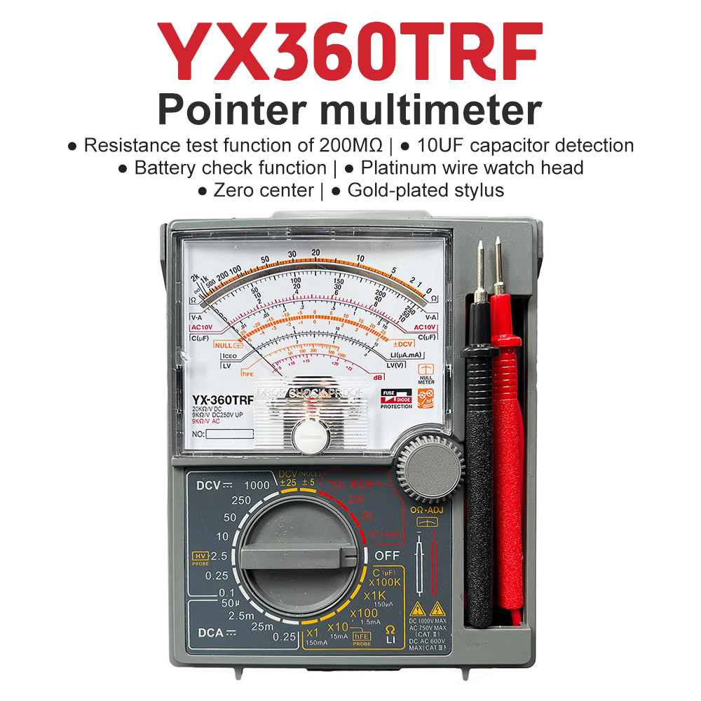 YX360TRF Analog Multimeter Tester Pointer Type Zero Center Instrument ...