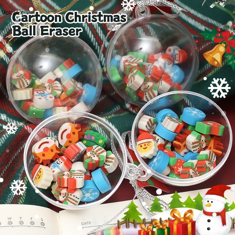 Christmas Ball Erasers Kids Festival Gifts Kawaii Stationery Novelty ...