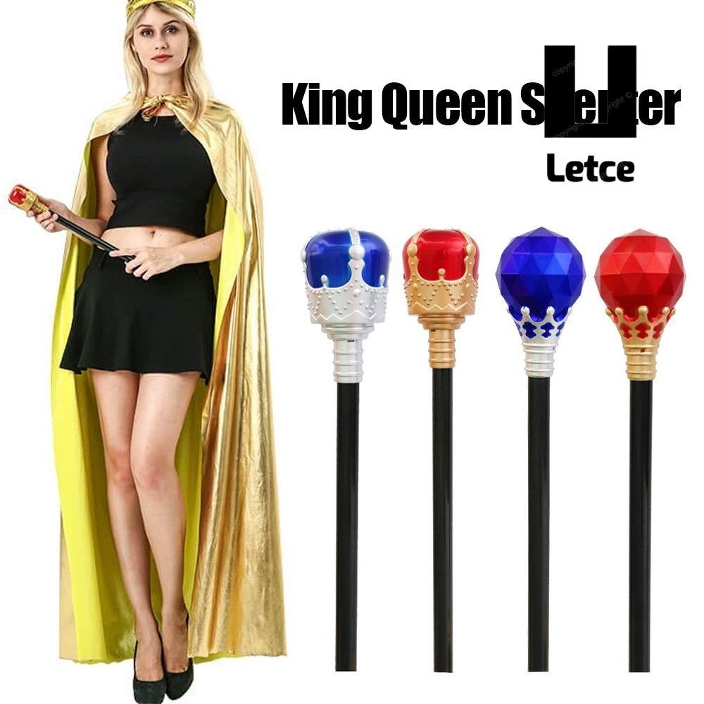 LETCE King Queen Scepter, Plastic Cosplay Props Princess Prince Cane ...