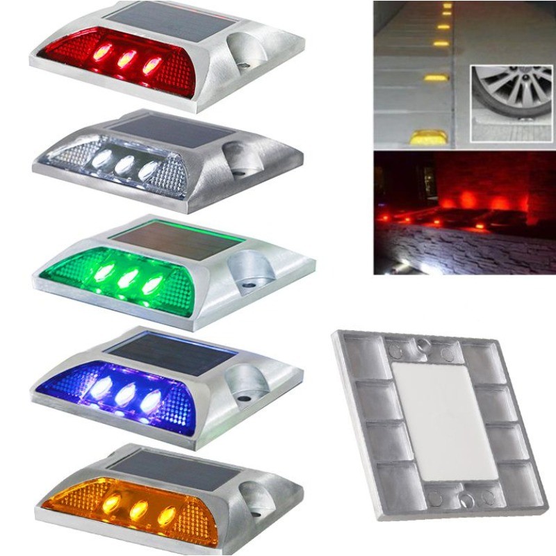 Solar Spike Small Square Two-sided 6LED Warning Lamp Highway Road ...