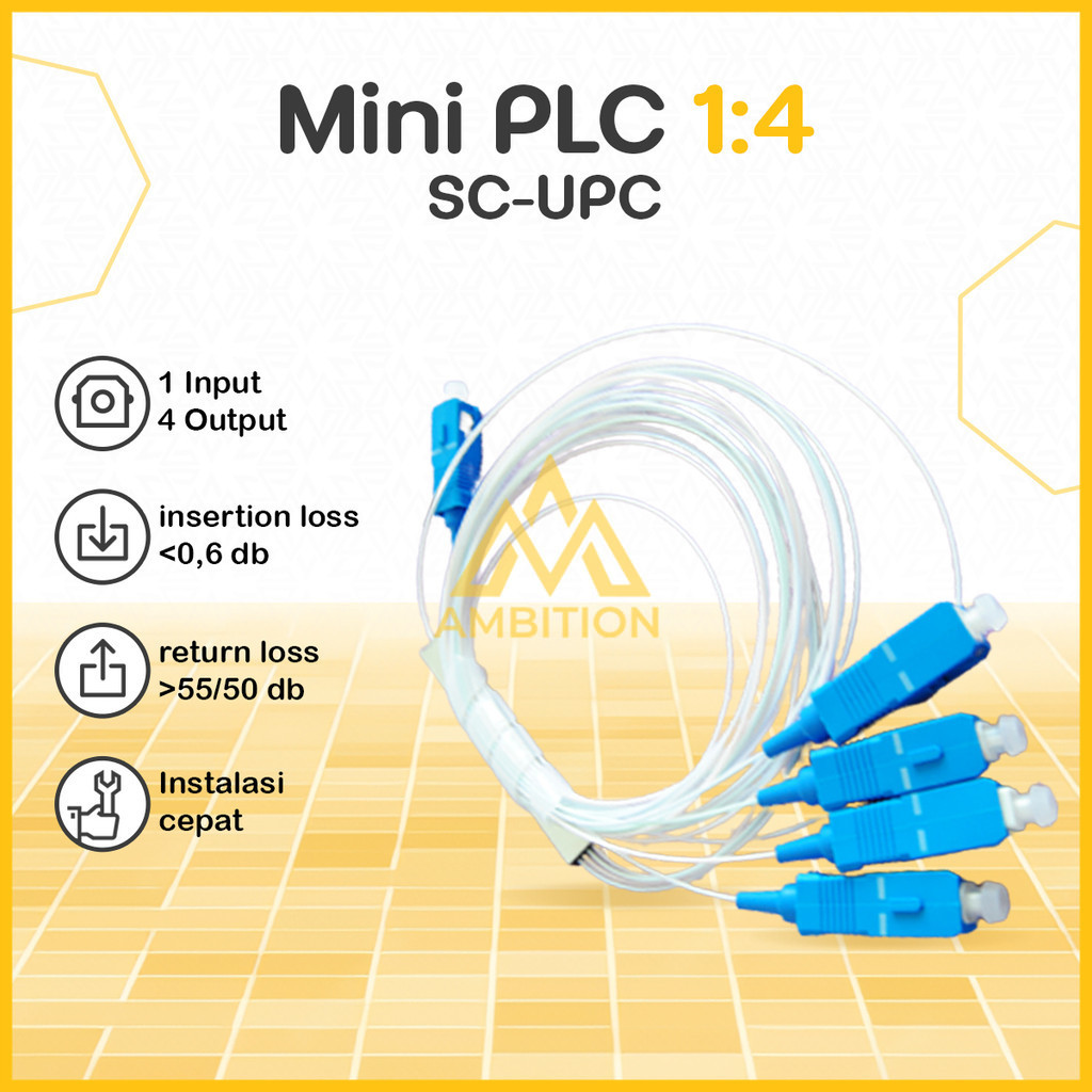 Plc Micro splitter 1:4 SC UPC / NEW Fiber Optic Passive splitter ...