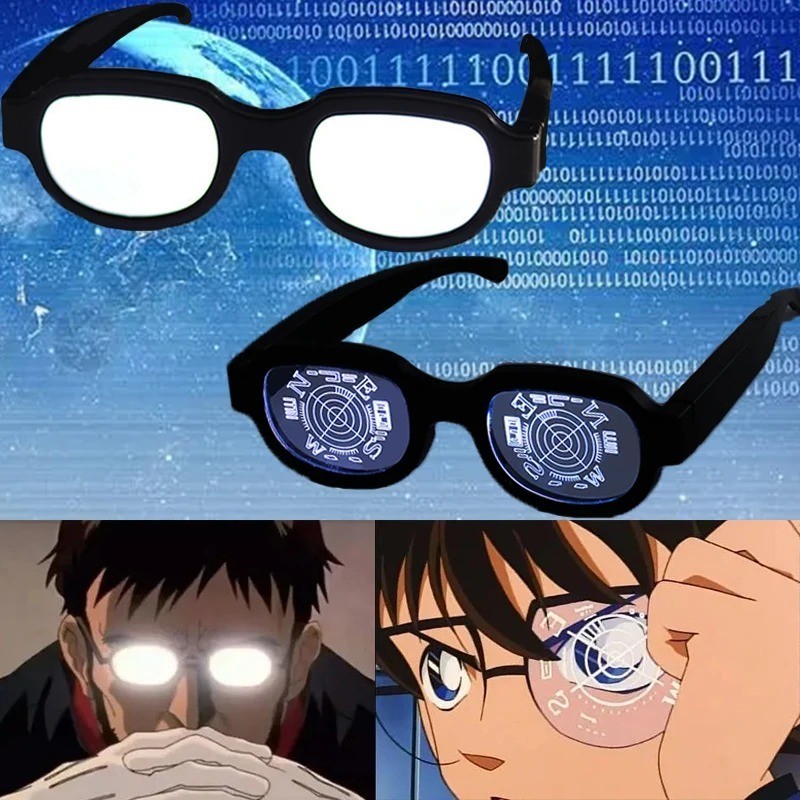 LED Technology Luminous Glasses Anime Detective Conan Funny Personality ...