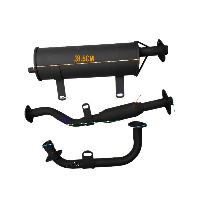 ≇Longxin three-wheeled motorcycle R5 EFI car three-section exhaust pipe ...