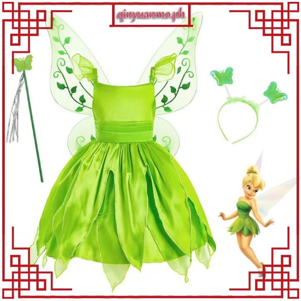 Girls Tinker Bell Costume Halloween Costume for Kids Green Tinkerbell ...