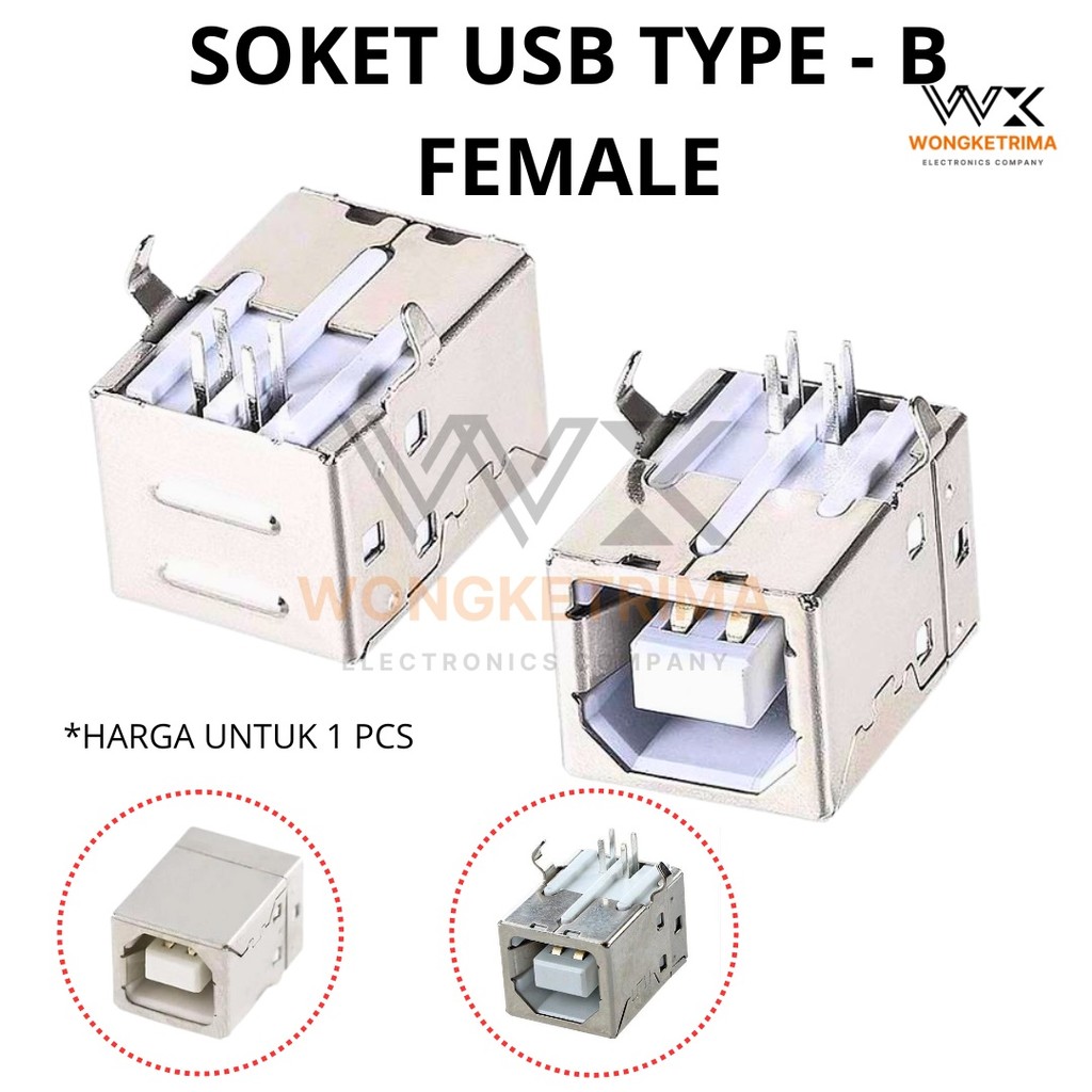 USB TYPE B FEMALE SOCKET PRINTER 4 PIN FEMALE USB B CONNECTOR | Shopee ...