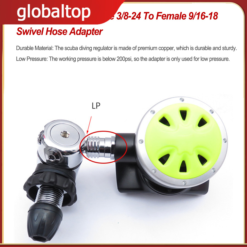 1/2/3 Scuba Diving Regulator Connection Male 3/8-24 To Female 9/16-18 ...