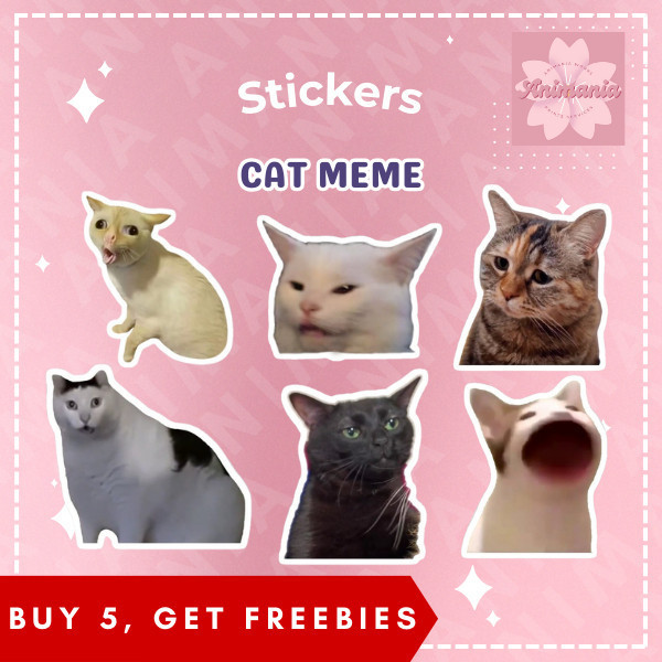 [UPDATED] Memes Sticker / Cat Trending Viral Memes / Laminated Vinyl ...