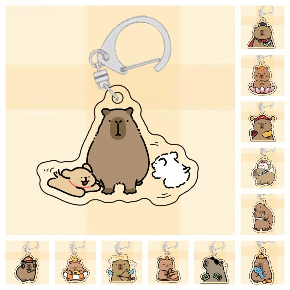 Capybara Keychain, Capybara Acrylic Capibara Bag Hanging, Kawaii ...