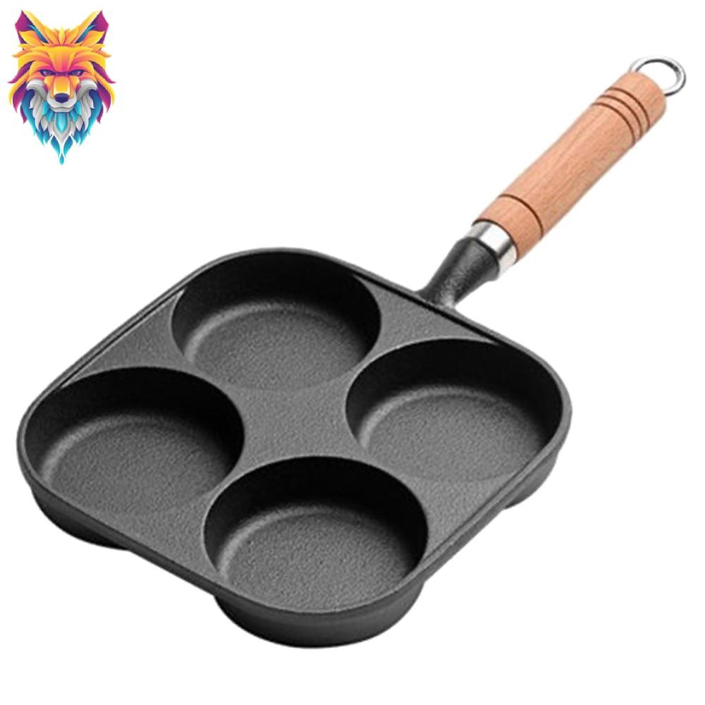 [outdoorstyle.ph] Cast iron four-hole omelette pan dumpling pan egg ...