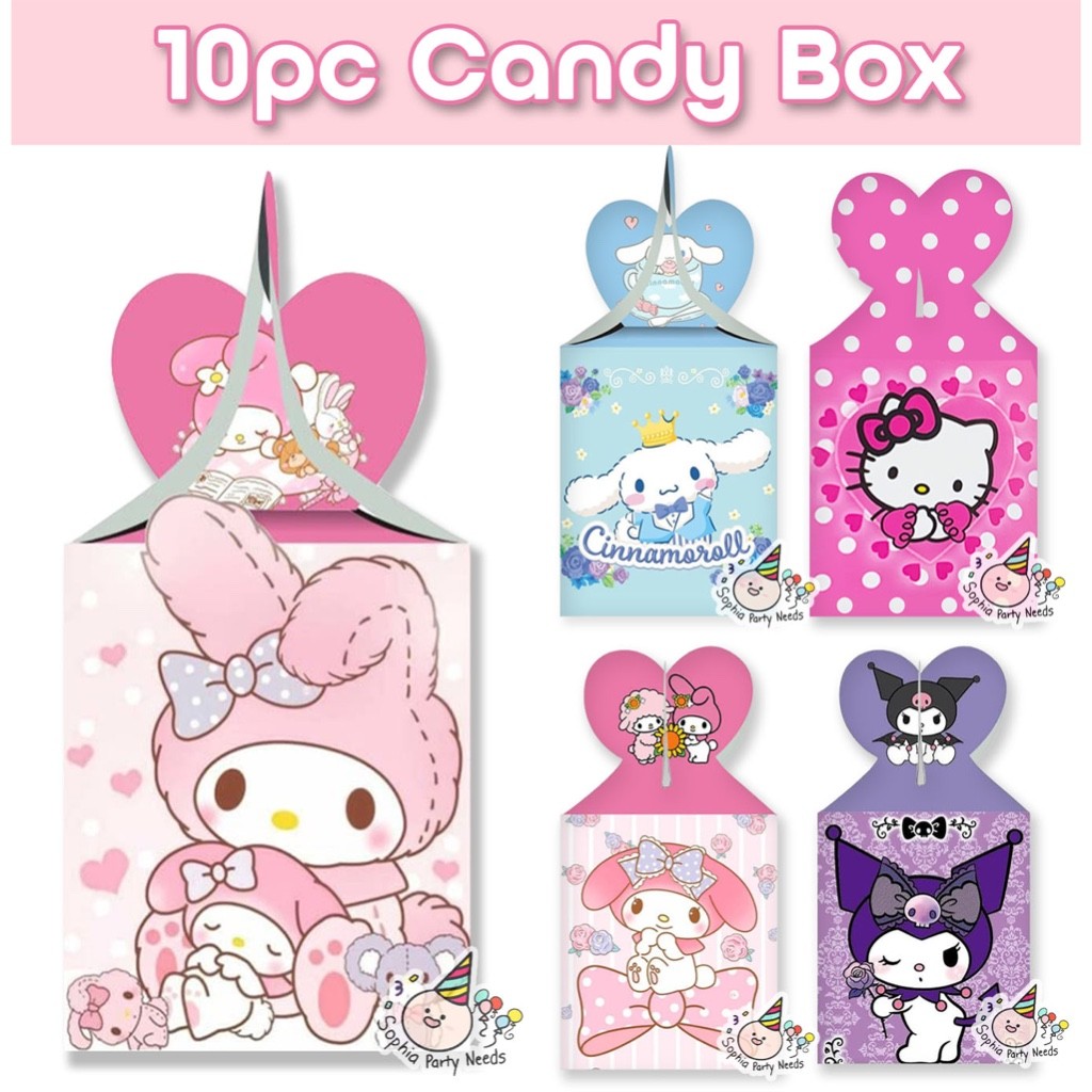 10pc Sanrio Candy Box Paper Gift Bag Box Cinnamonroll Kuromi MyMelody ...