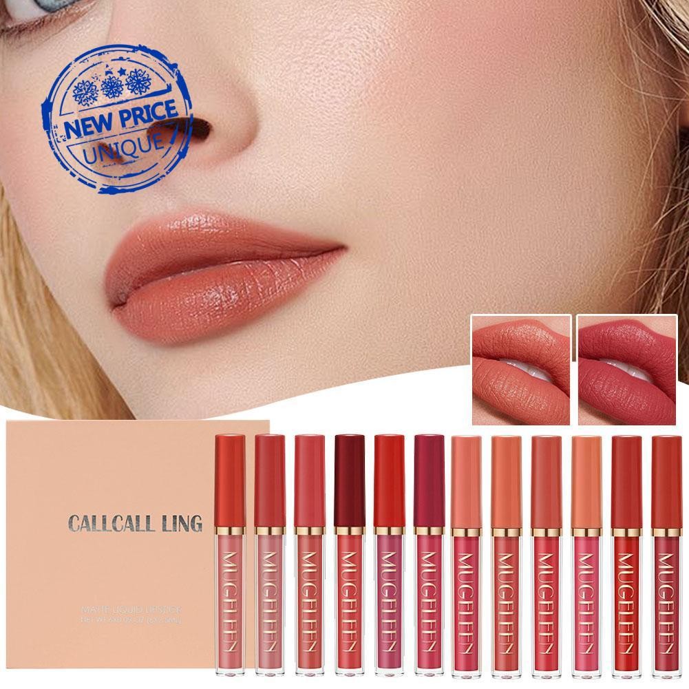Matte Lipstick Sets Waterproof Long-lasting Lip Sticky Lip Non Makeup ...