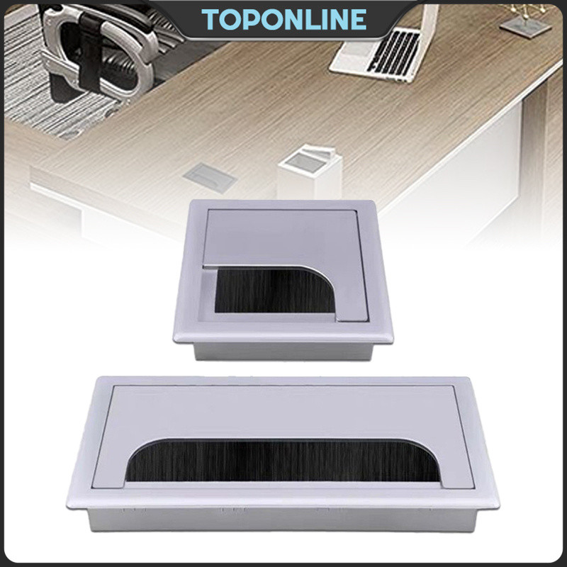 Rectangle Wire Cable Grommet Office Table Aluminum Alloy Desktop ...