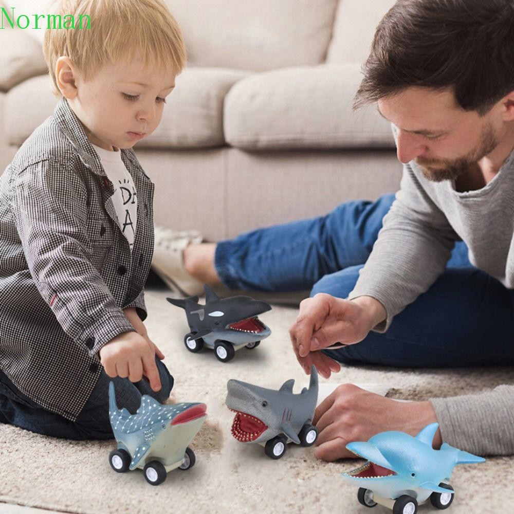 NORMAN1 Press and Go Car Toy, Great White Shark Whale Shark Dolphin ...