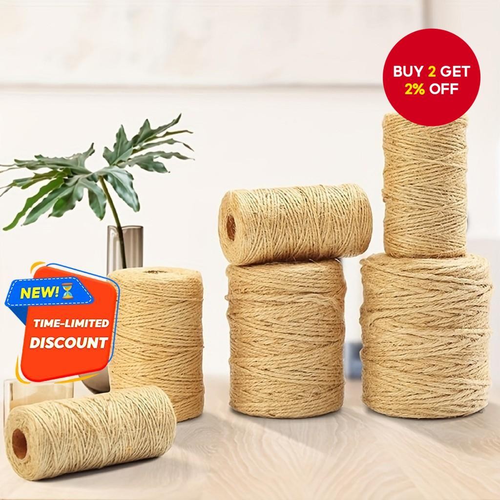 2Rolls 2mm*50m Natural Jute Twine - DIY Craft String for Binding, Gift ...