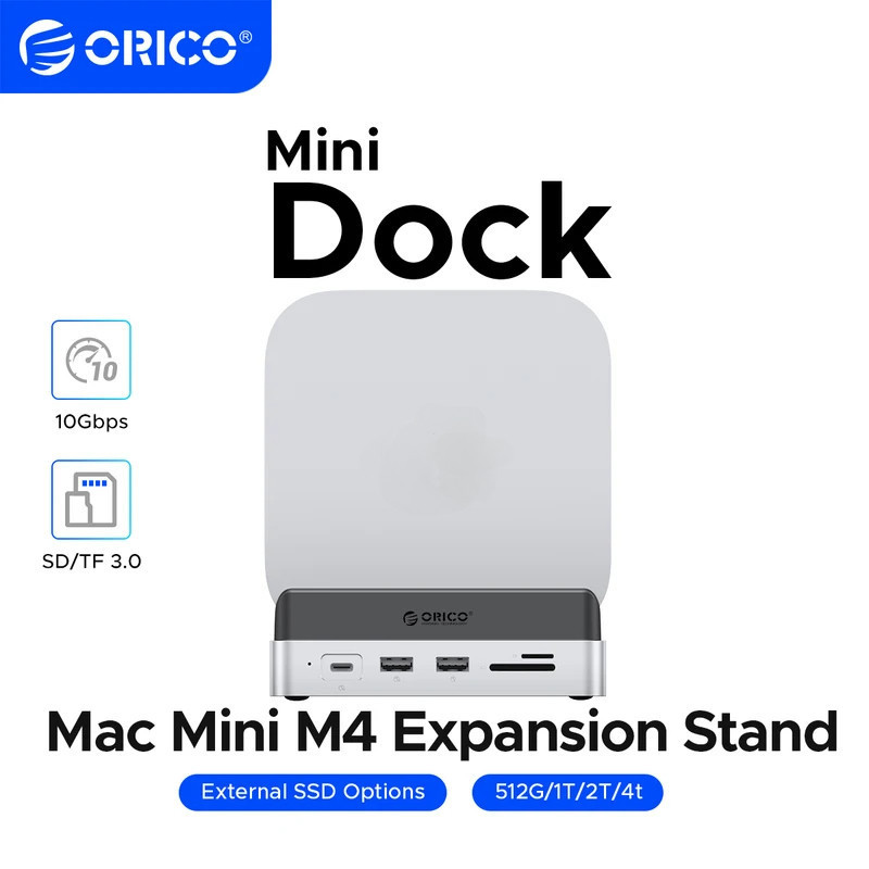 ORICO MiniDock Storage Expansion Dock for Mac Mini M4&M4 Pro Stand USB3 ...